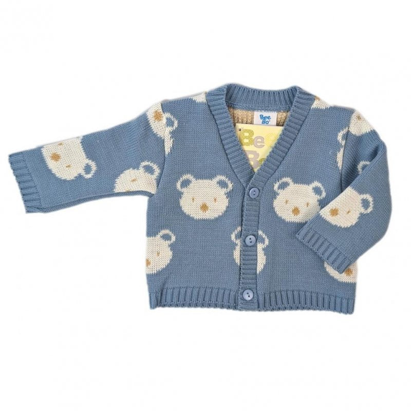 Baby Boy Teddy Face Cardigan – Roo And Little Boo