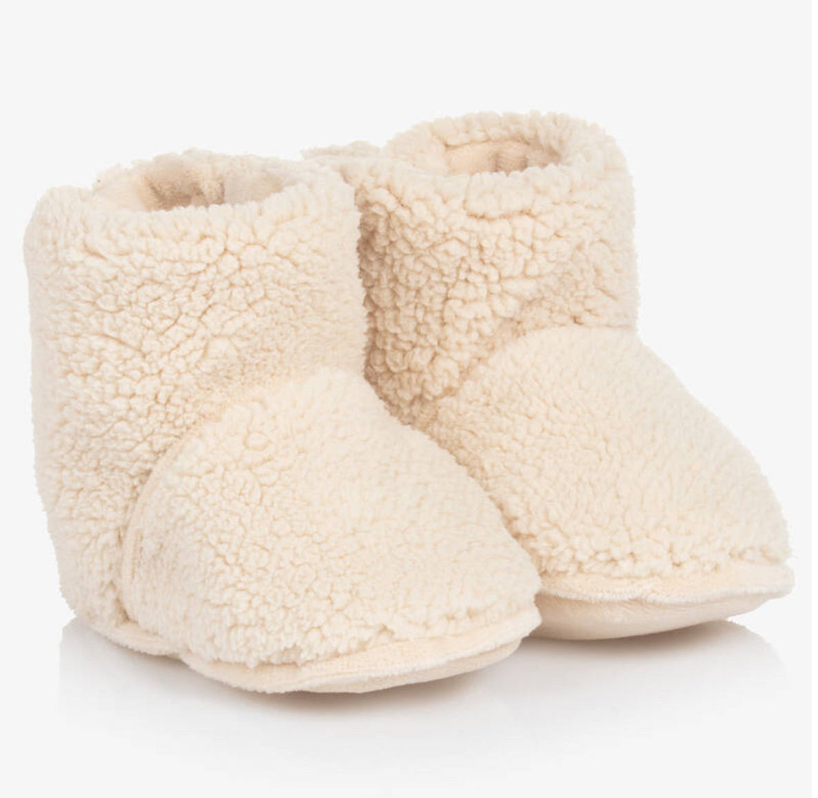 Baby Ivory Teddy Fleece Booties By BAMBAM, Recycled – Roo And Little Boo