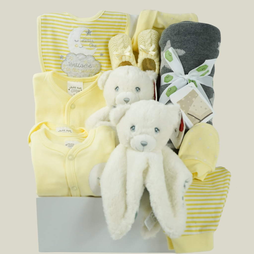Lemon Neutral Baby Hamper Gift, Corporate Baby Gift, Baby Blanket, Bab ...
